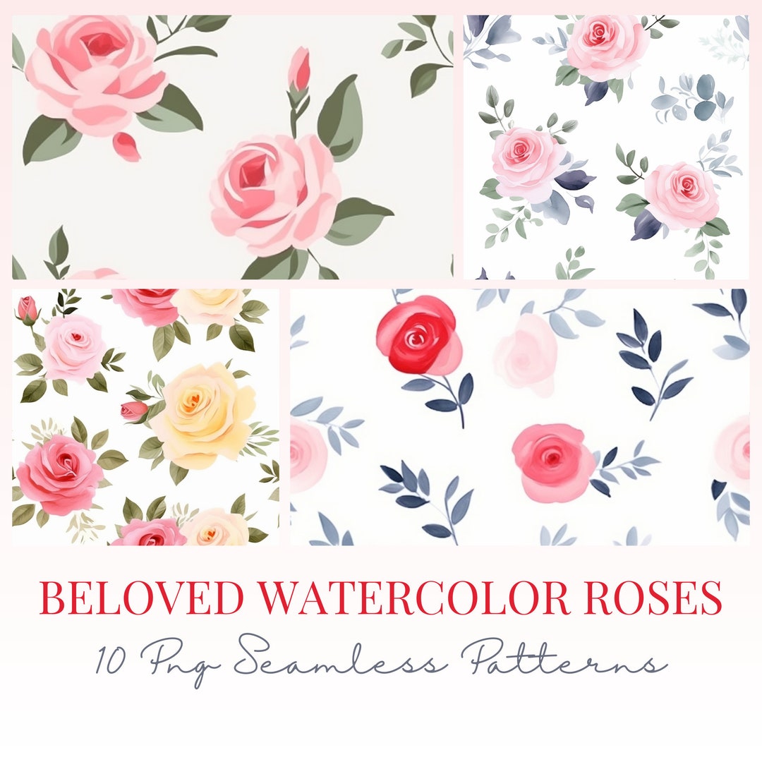 Beloved Watercolor Tiny Roses Background Seamless Pattern for Valentine ...