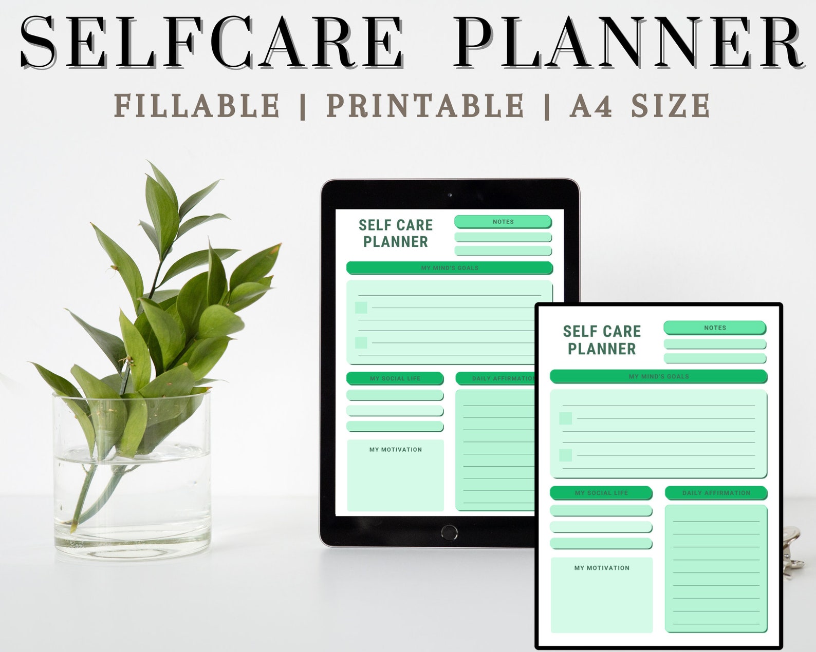 Self-care Planner Printable Self Care Planner Selfcare Journal Wellness ...