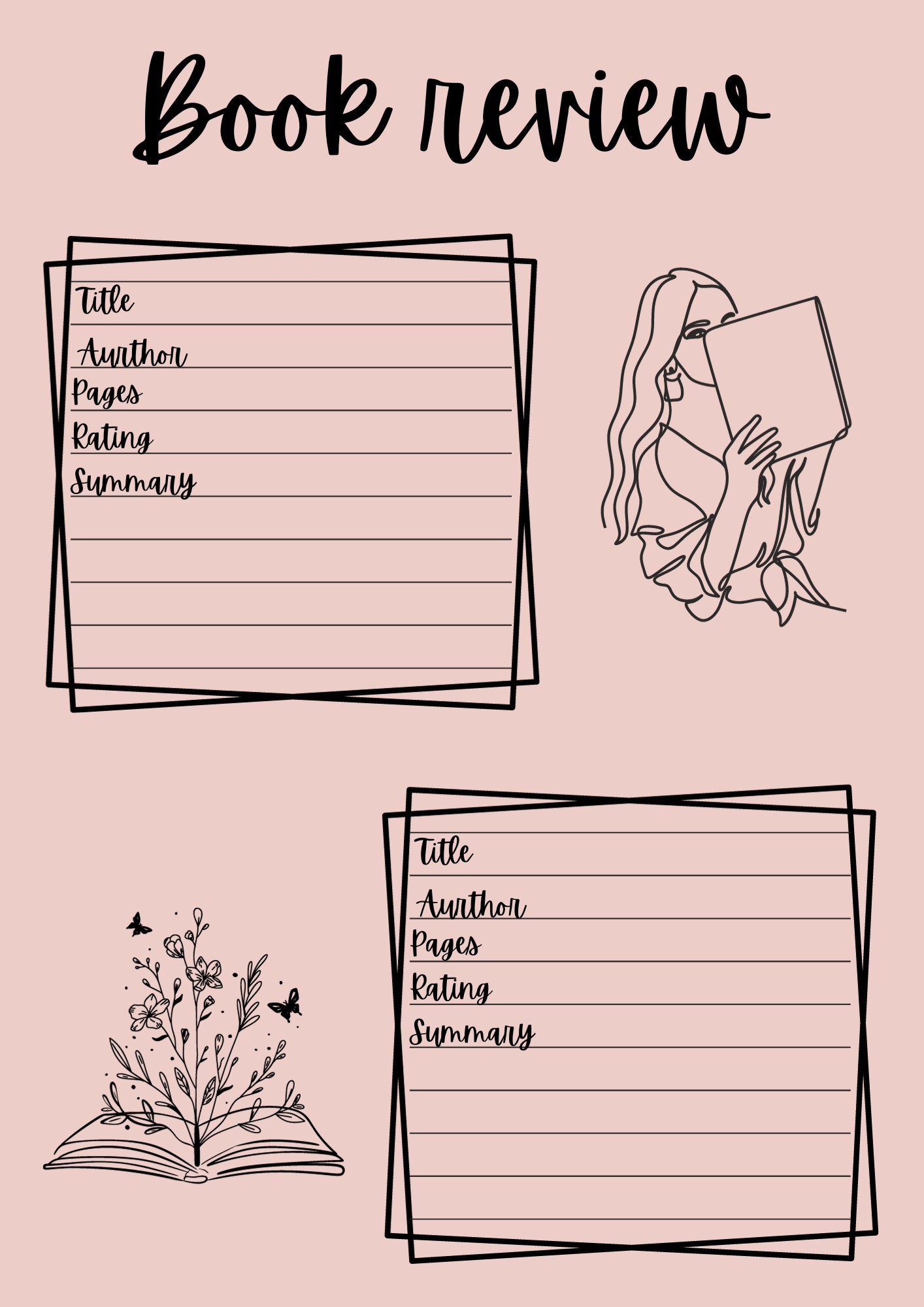 Printable Reading Journal 2024 - Etsy