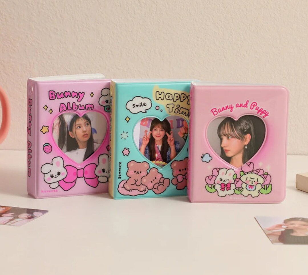 Photocard Holder Bear Rabbit Puppy Print Photo Album Korea Kpop Idols ...