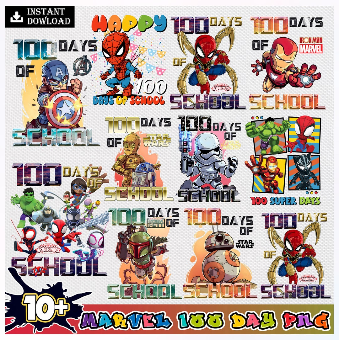 New 100 Super Days Png, Spiderman 100 Days of School Png, Spider Hero ...
