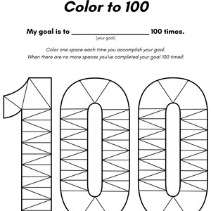 Children's Coloring Sheet Goal and Habit Tracker | Goal Setting | Color ...