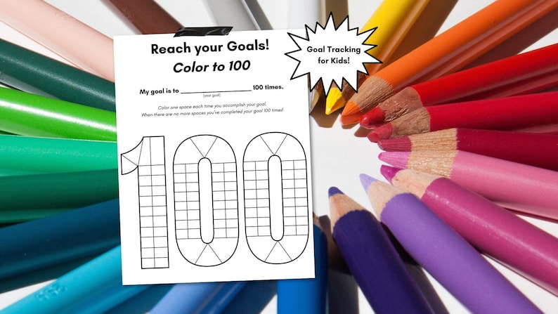 Children's Coloring Sheet Goal and Habit Tracker | Goal Setting | Color ...