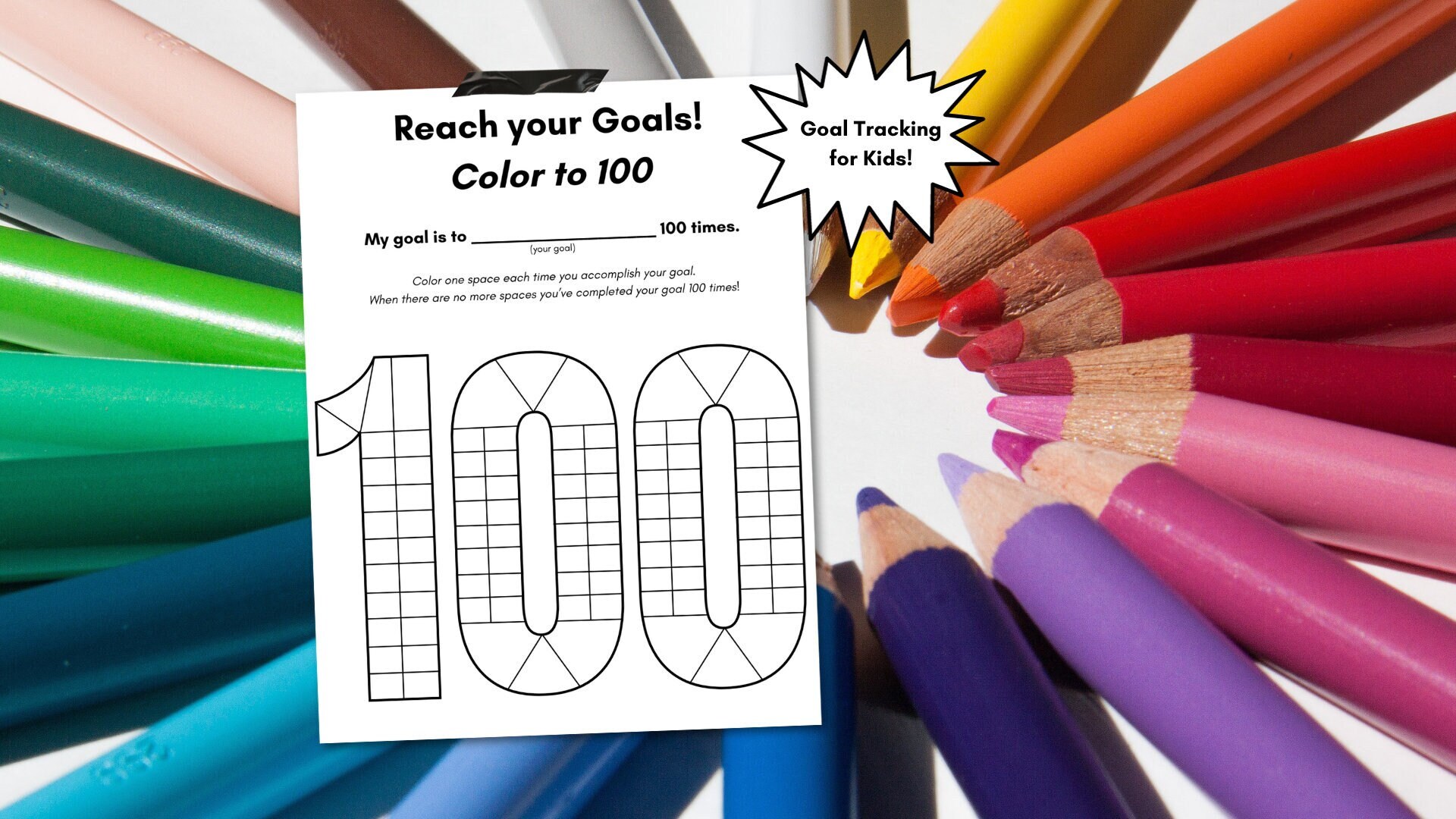 Children's Coloring Sheet Goal and Habit Tracker | Goal Setting | Color ...