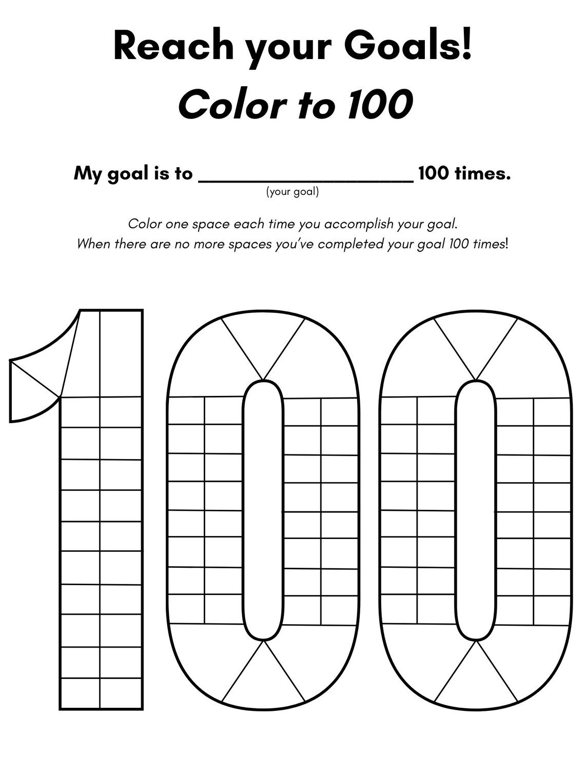 Children's Coloring Sheet Goal and Habit Tracker | Goal Setting | Color ...