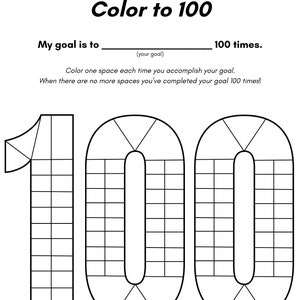 Children's Coloring Sheet Goal and Habit Tracker | Goal Setting | Color ...