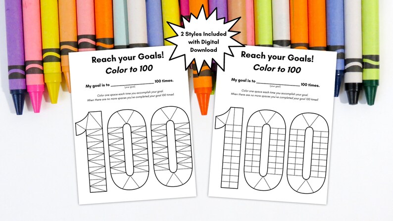 Children's Coloring Sheet Goal and Habit Tracker | Goal Setting | Color ...