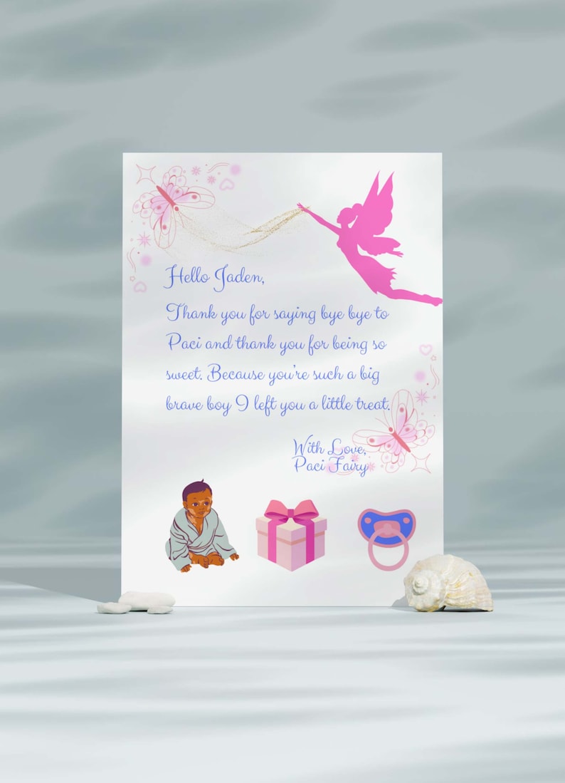 Editable Pacifier or Binky Fairy Letter, Instant Download - Etsy