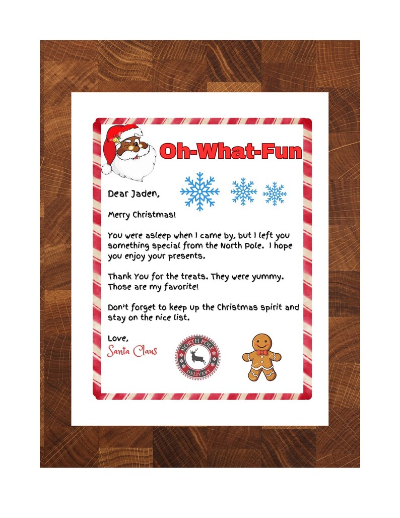 Thank You Letter From Santa Instant Download - Etsy