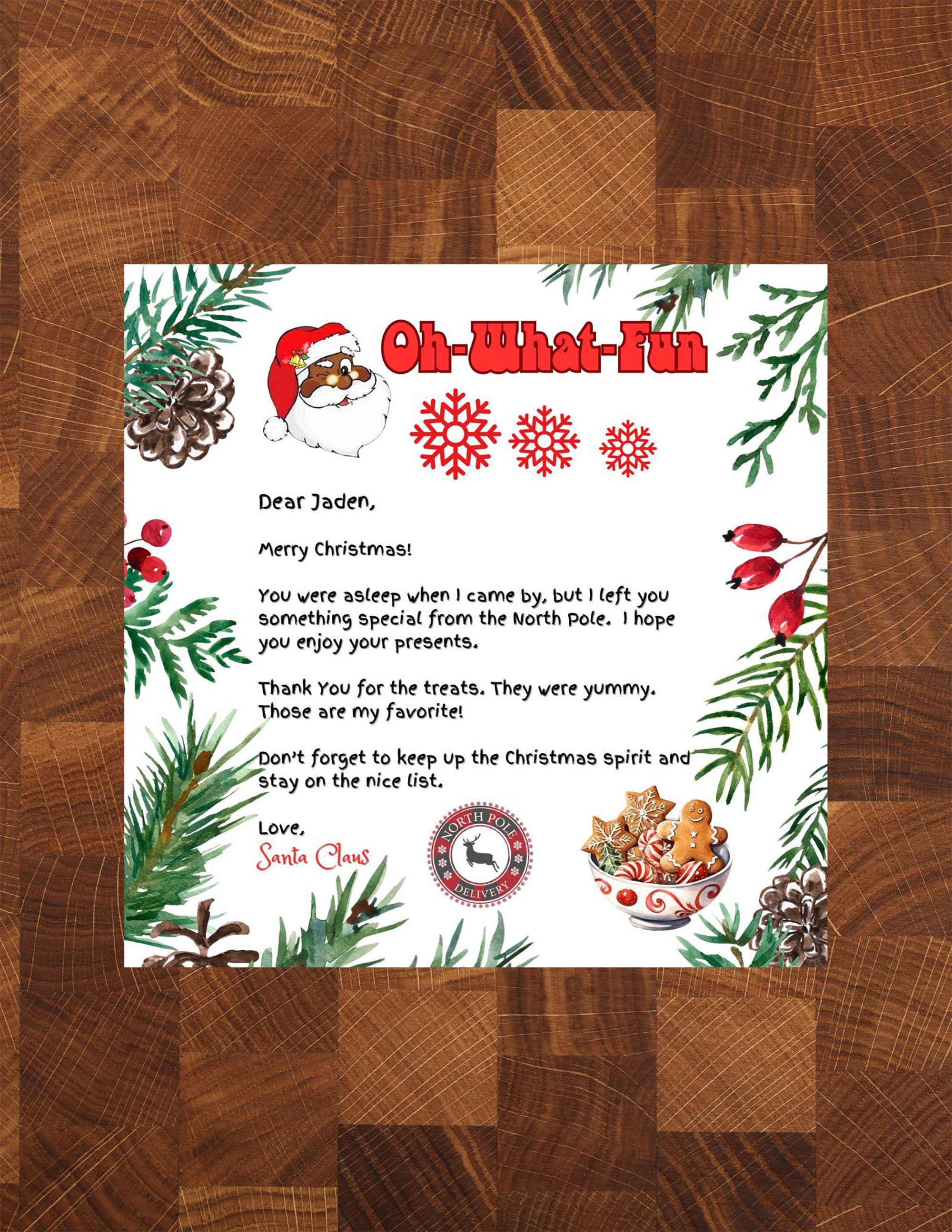Carta de agradecimiento de Santa Descarga instantánea - Etsy México