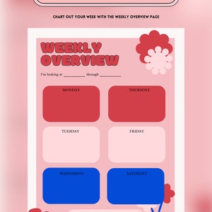 Daily Planner Template daily Chart, Weekly Overview, and Journal Entry ...