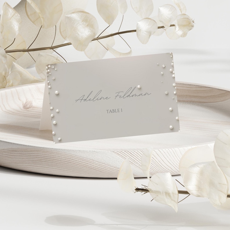 Elegant Editable Pastel Blush Mini Pearls and Diamonds Wedding ...