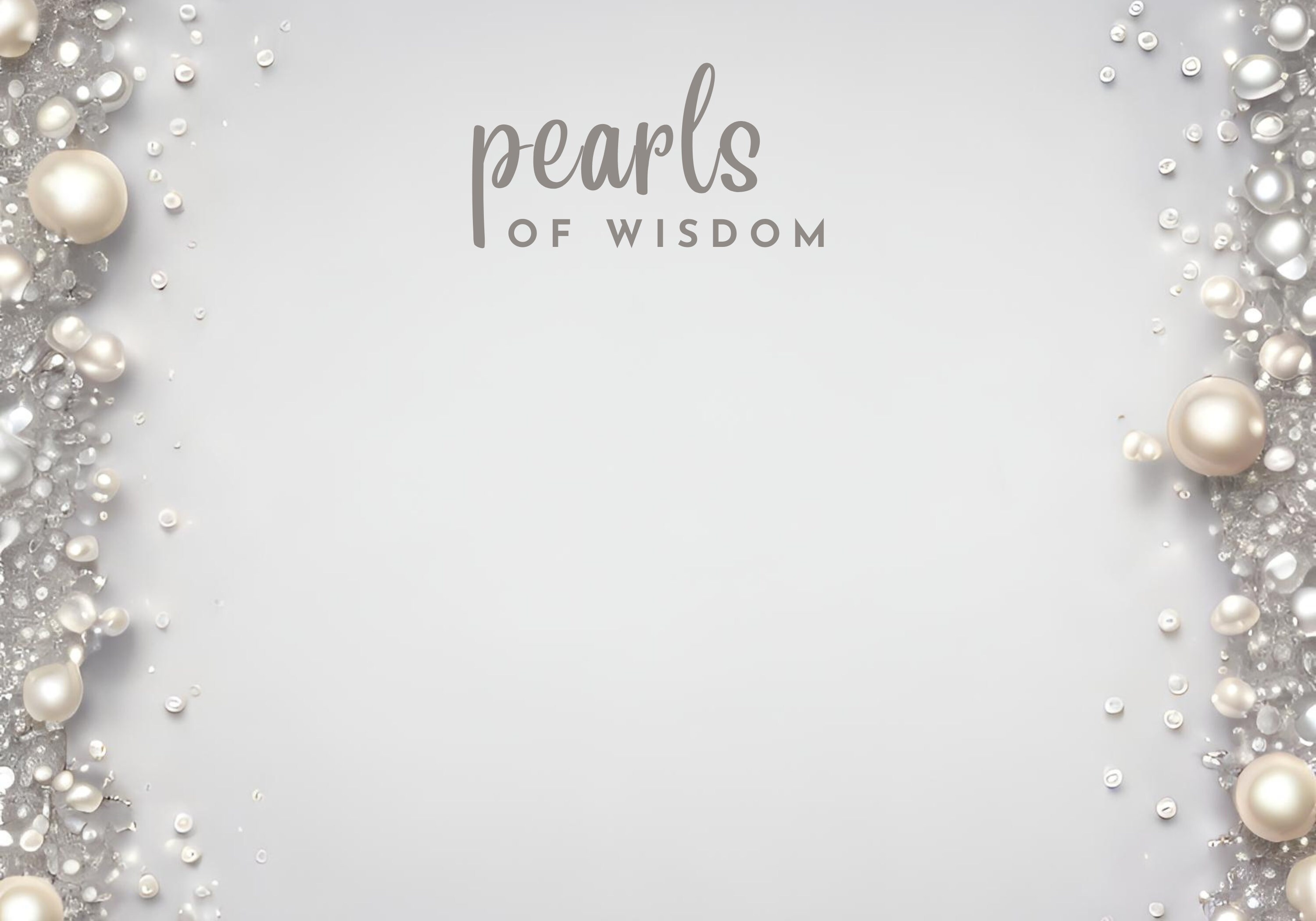 Elegant Editable Diamonds and Pearls Bridal Shower Pearls of Wisdom ...