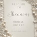 Elegant Editable Cream Diamonds and Pearls Bridal Shower Welcome Sign ...