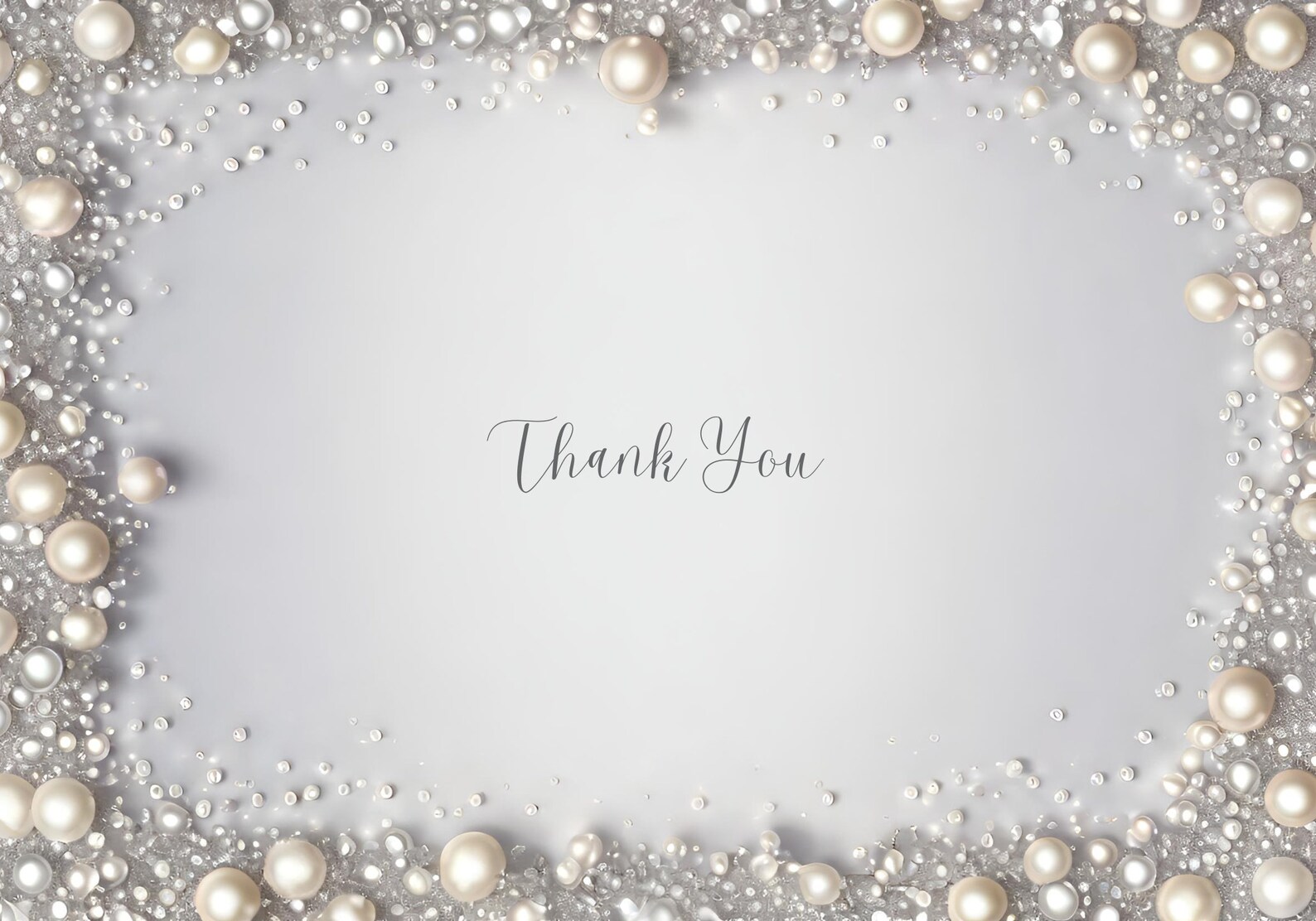 Elegant Editable Diamonds and Pearls 5 X 3.5" Thank You Card Template ...