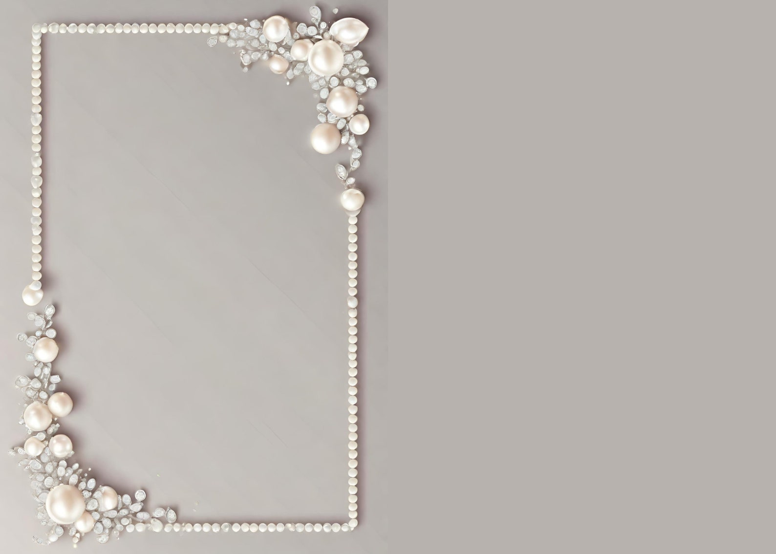 Elegant Editable Taupe Diamonds and Pearls 5 X 3.5" Thank You Card ...