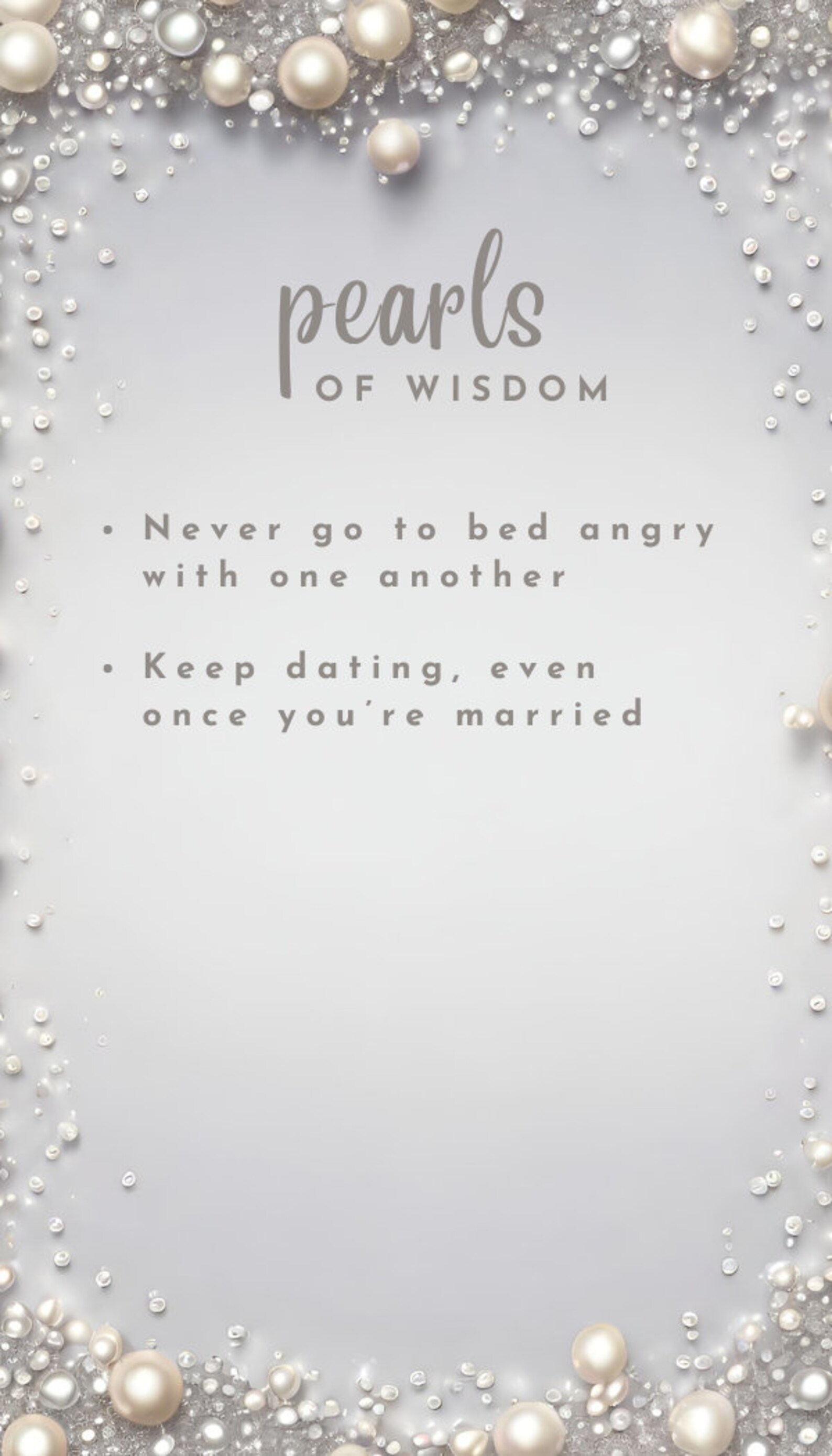 Elegant Editable Diamonds and Pearls Bridal Shower Pearls of Wisdom ...