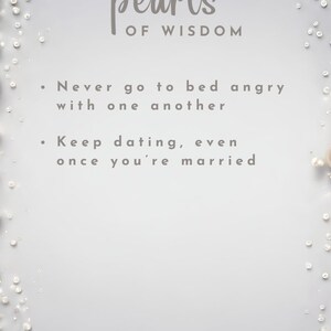 Elegant Editable Diamonds and Pearls Bridal Shower Pearls of Wisdom ...