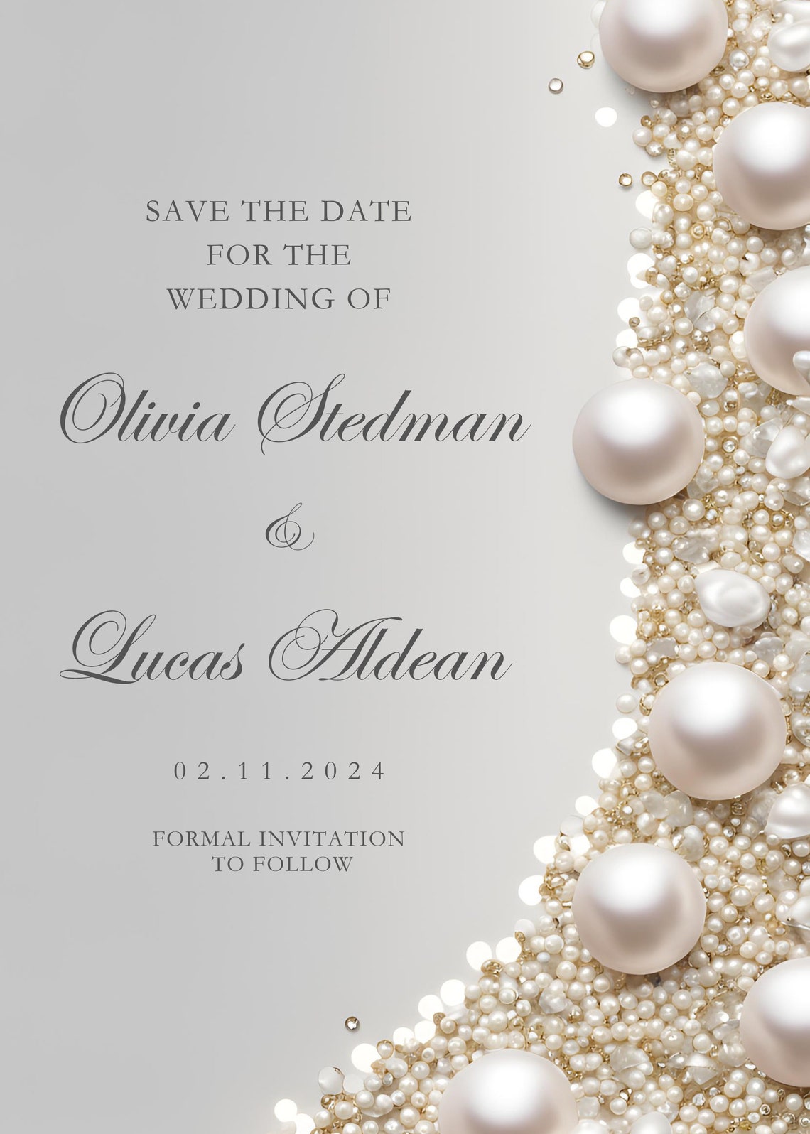 Elegant Editable Mixed Pearl Confetti Save the Date Template W150 ...
