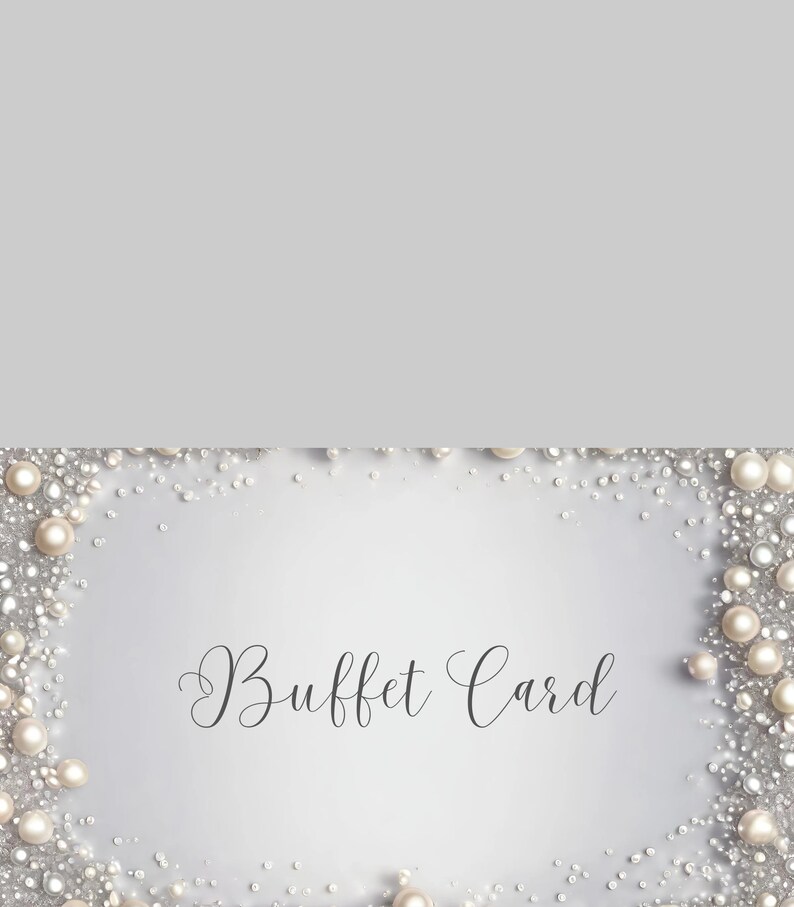 Elegant Editable Diamonds and Pearls Buffet Cards W068, Wedding Buffet ...