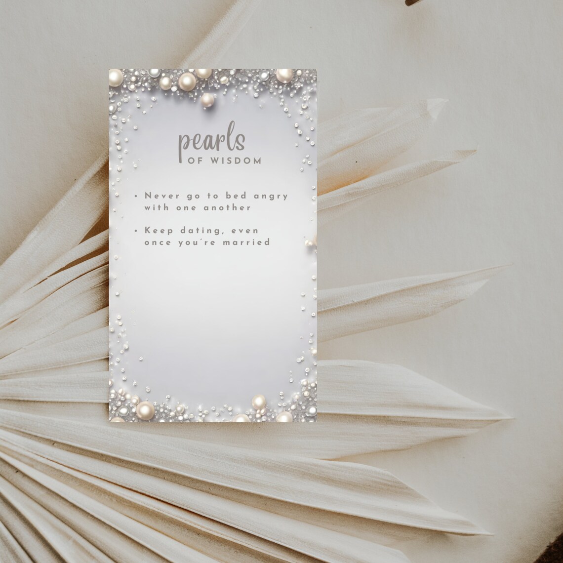 Elegant Editable Diamonds and Pearls Bridal Shower Pearls of Wisdom ...