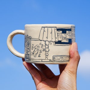 Sleeping Cat Mug Ceramic Coffee Mugs Handmade Sleepy Cat Mug Cat Lover ...