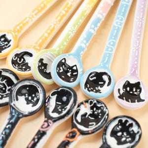 Cartoon Cat Spoons-restaurant, Handmade Stirring Spoon, Honey, Sugar ...