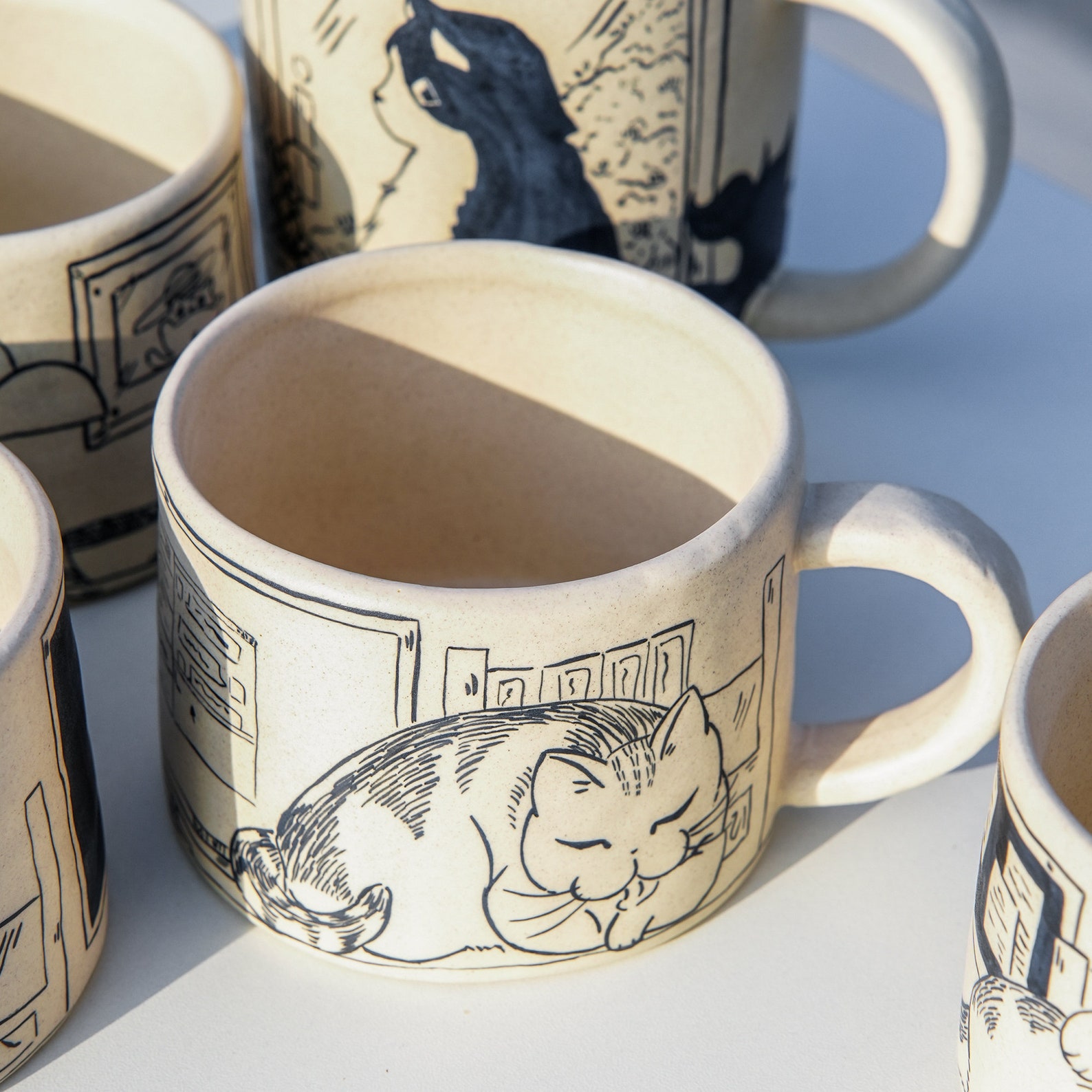 Sleeping Cat Mug Ceramic Coffee Mugs Handmade Sleepy Cat Mug Cat Lover ...