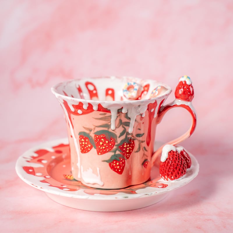 Strawberry Tea Set - Etsy