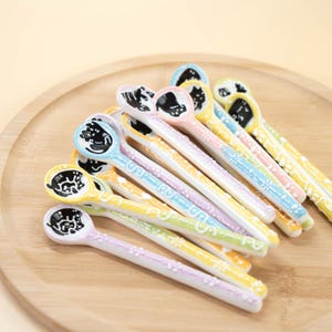 Cartoon Cat Spoons-restaurant, Handmade Stirring Spoon, Honey, Sugar ...