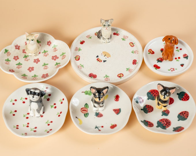 Custom Pet Ring Dish Ceramic Jewelry Trinket Dish Anniversary Wedding ...
