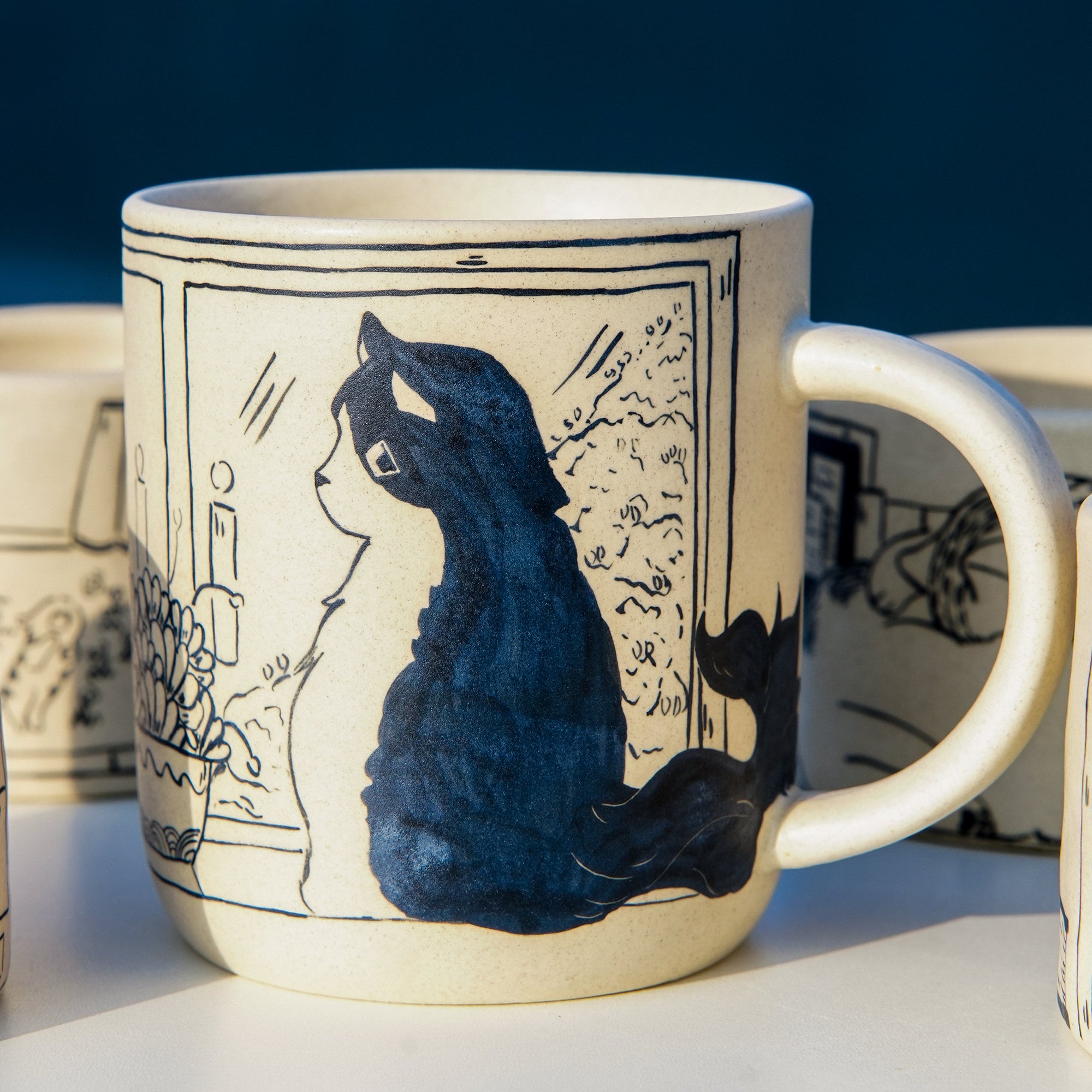 Ceramic Coffee Mugs With Cozy Home and Cat 17ounces Handmade Cat Mug ...