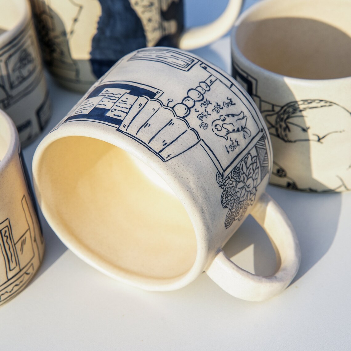 Sleeping Cat Mug Ceramic Coffee Mugs Handmade Sleepy Cat Mug Cat Lover ...