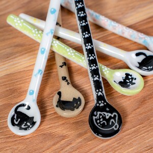 Cartoon Cat Spoons-restaurant, Handmade Stirring Spoon, Honey, Sugar ...