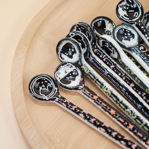 Cartoon Cat Spoons-restaurant, Handmade Stirring Spoon, Honey, Sugar ...