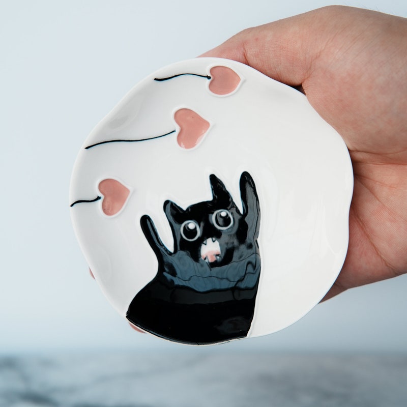 Ceramic Cat Dish - Etsy