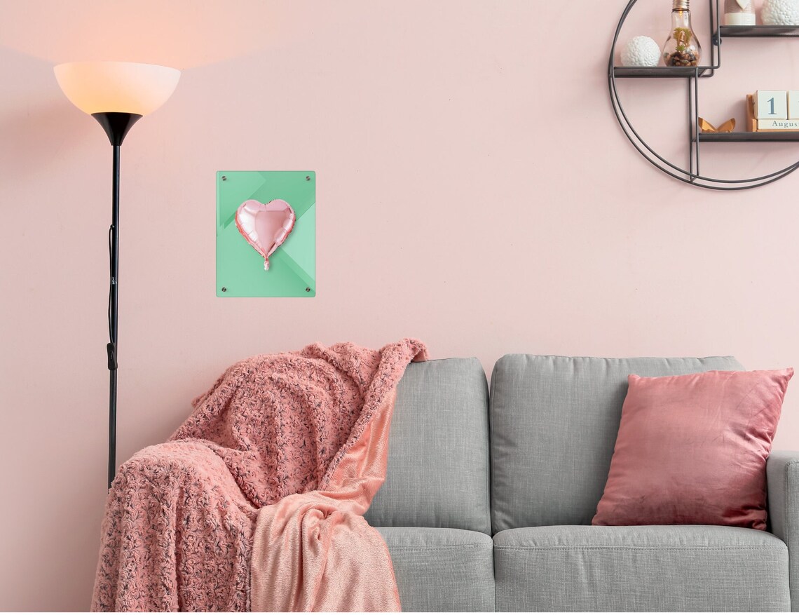 3D Pink Balloon Wall Art Acrylic Wall Art Panel Pastel Wall Art ...