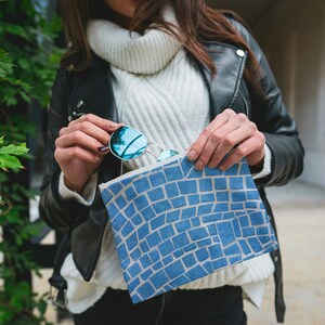 Blue Clutch Bag-mosaic-inspired Vegan Leather Purse-greek Chic Summer ...
