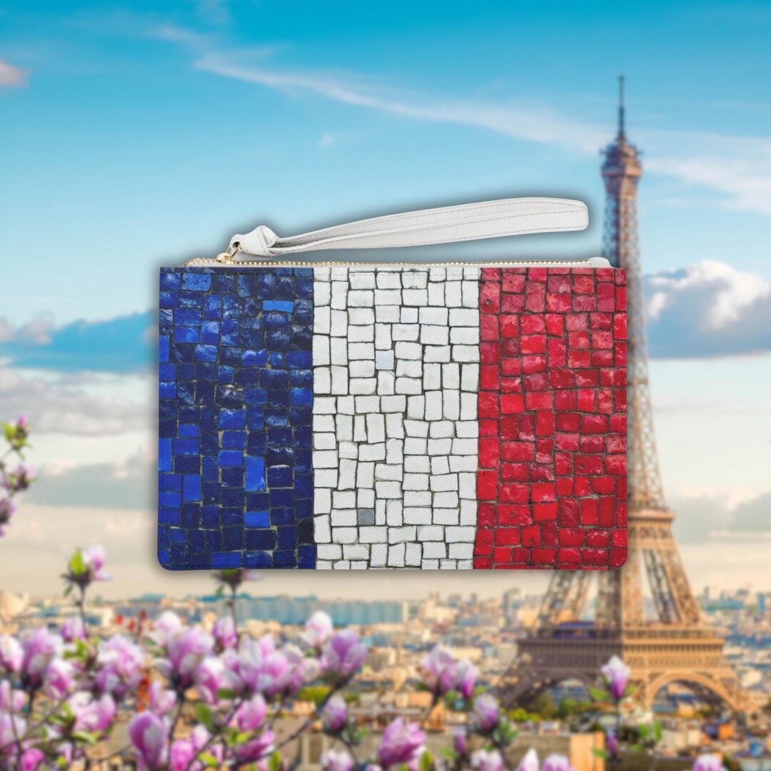 France Flag Bag, Vegan Leather France Clutch Bag With French Flag ...