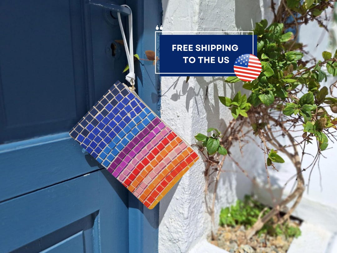 Rainbow Clutch Bag Vegan Leather Colorful Purse-summer Pride Accessory ...