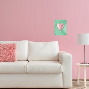 3D Pink Balloon Wall Art Acrylic Wall Art Panel Pastel Wall Art ...