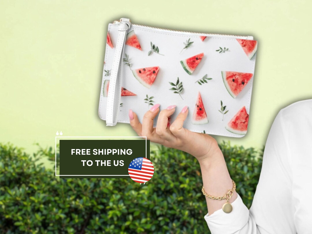 Watermelon Clutch Bag, Summer Chic Purse, Vegan Leather Clutch With ...