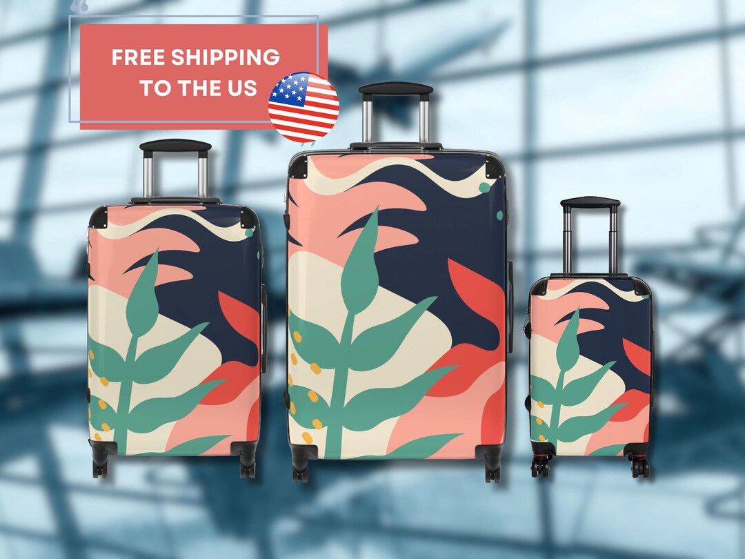 Colorful Floral Suitcase, Carry on Luggage Flowers, Rolling Luggage ...