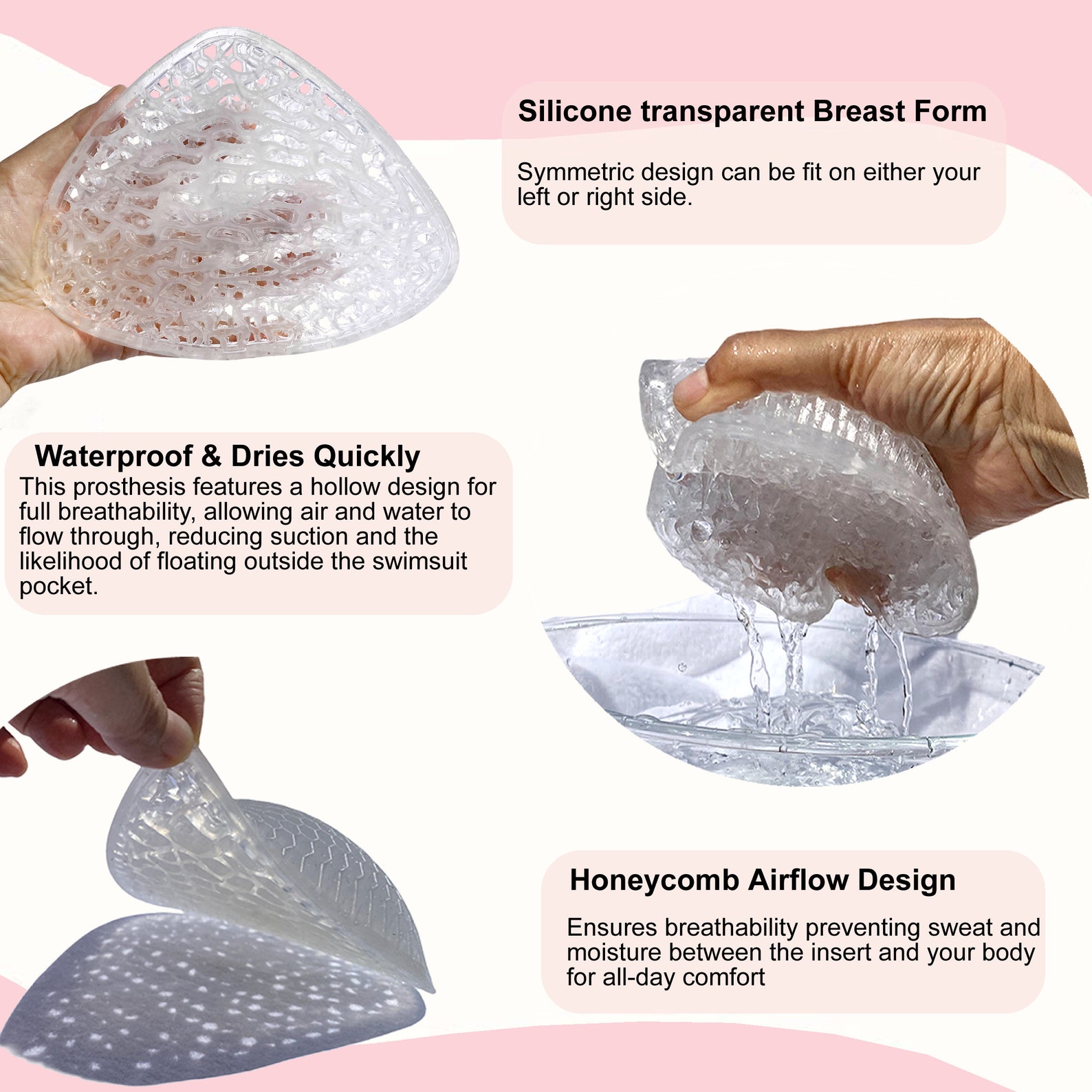 ABF Silicone Swim Form Breast Prosthesis Enhancement Inserts for ...
