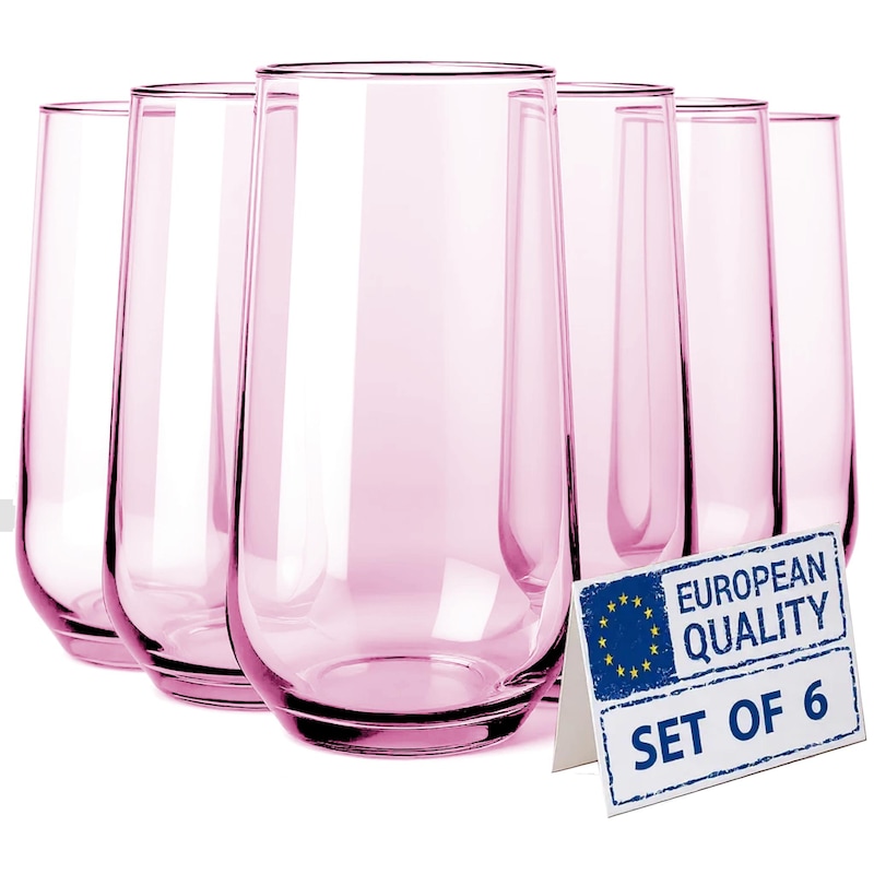 Pink Highball Drink Glass - Etsy