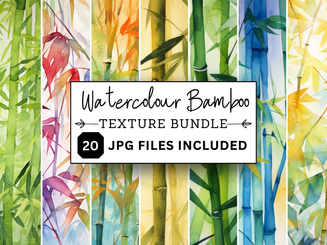 Watercolour Bamboo Digital Paper, Seamless Printable Textures Printable ...