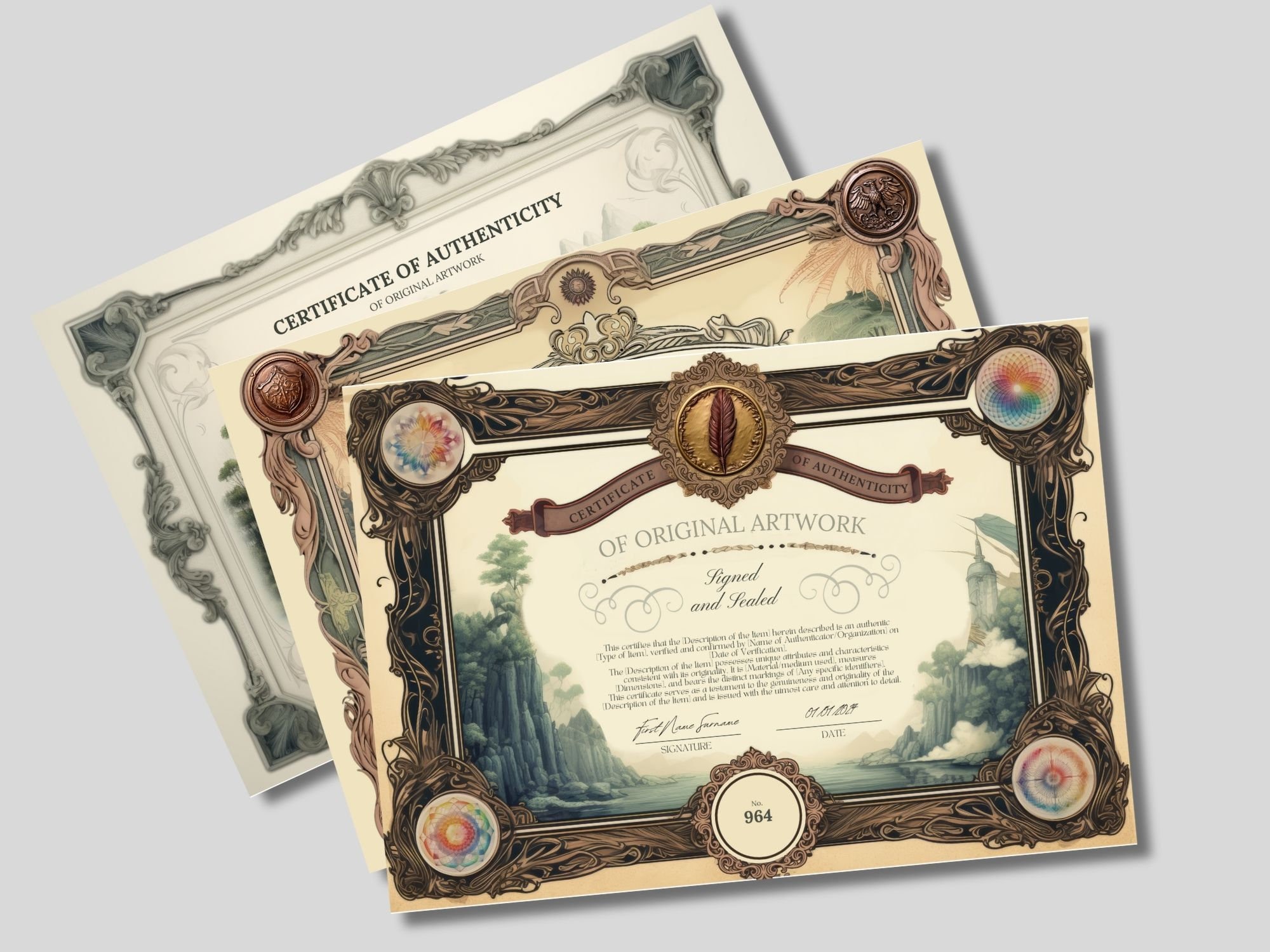 Certificate of Authenticity Template, for Original Art, Antique ...