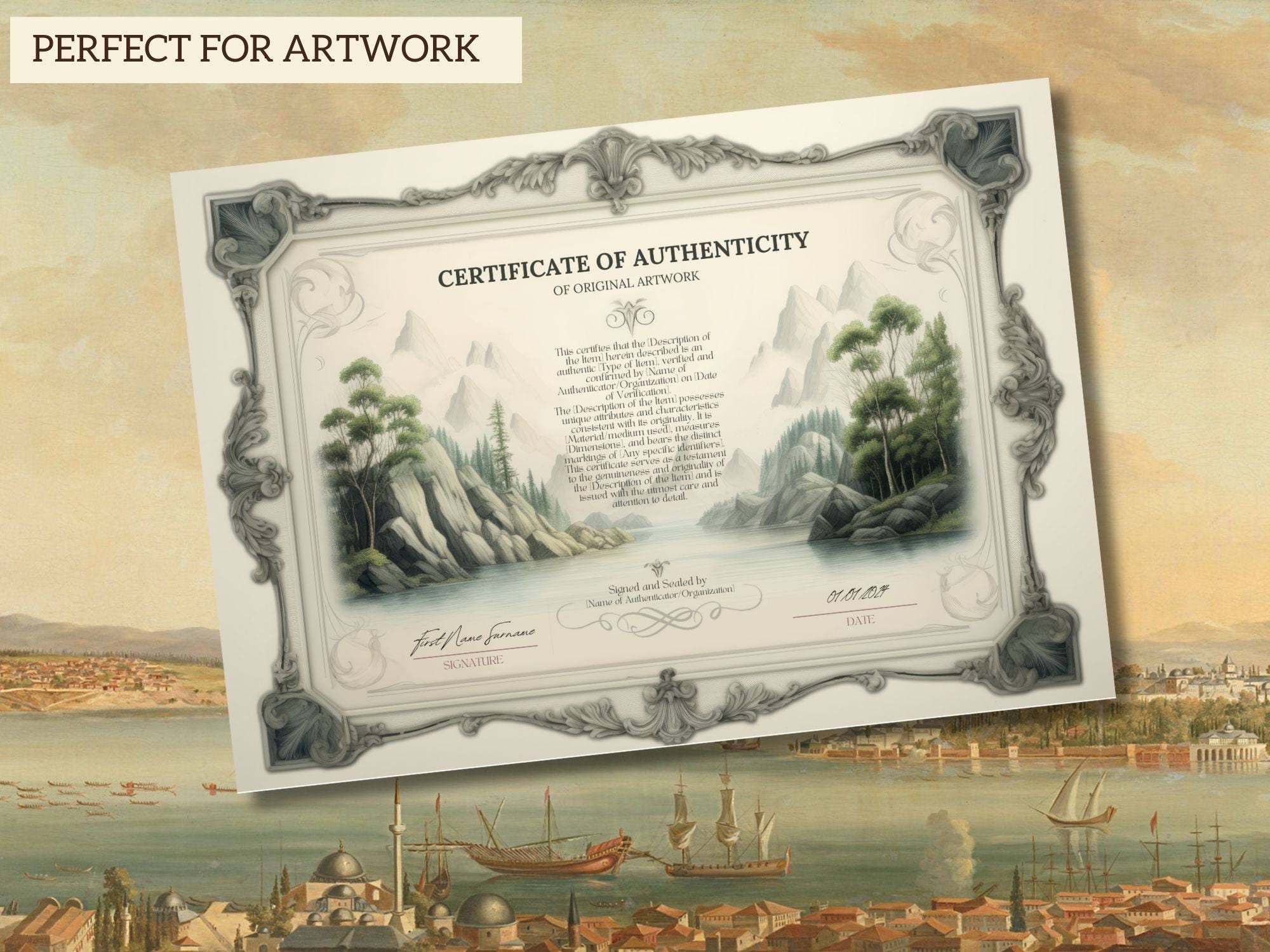 Certificate of Authenticity Template, for Original Art, Antique ...