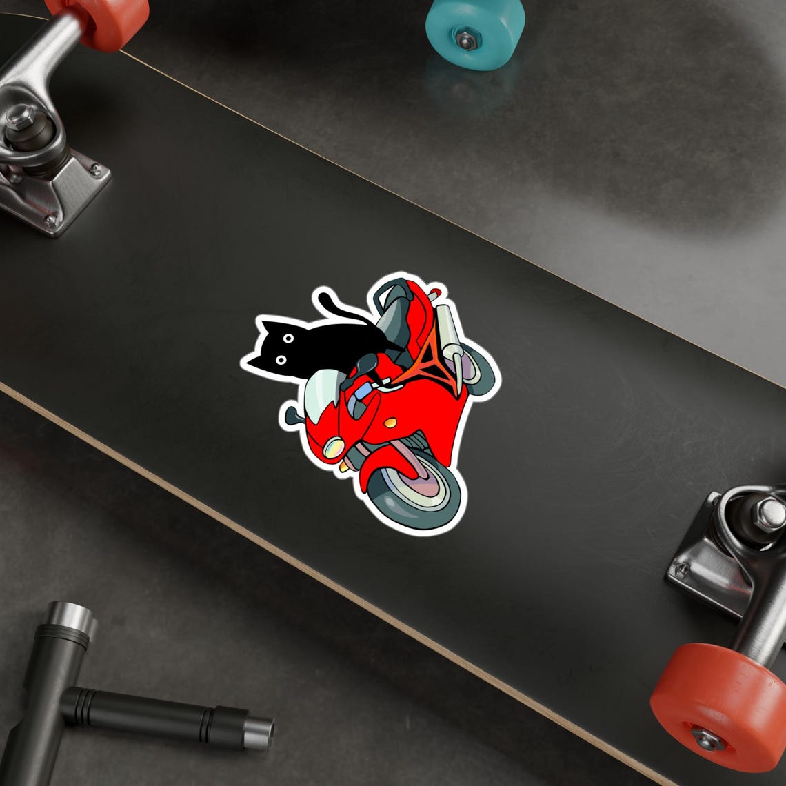 Black Cat Sticker Ride Superbike Sticker Decal for Cat Lover Vinyl ...
