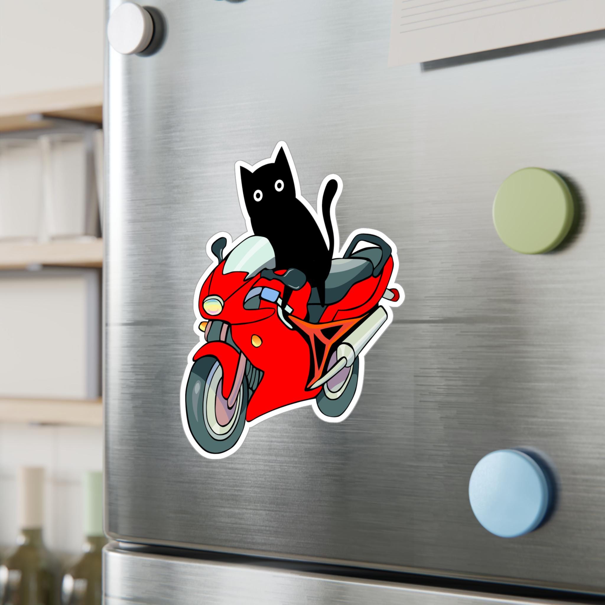 Black Cat Sticker Ride Superbike Sticker Decal for Cat Lover Vinyl ...